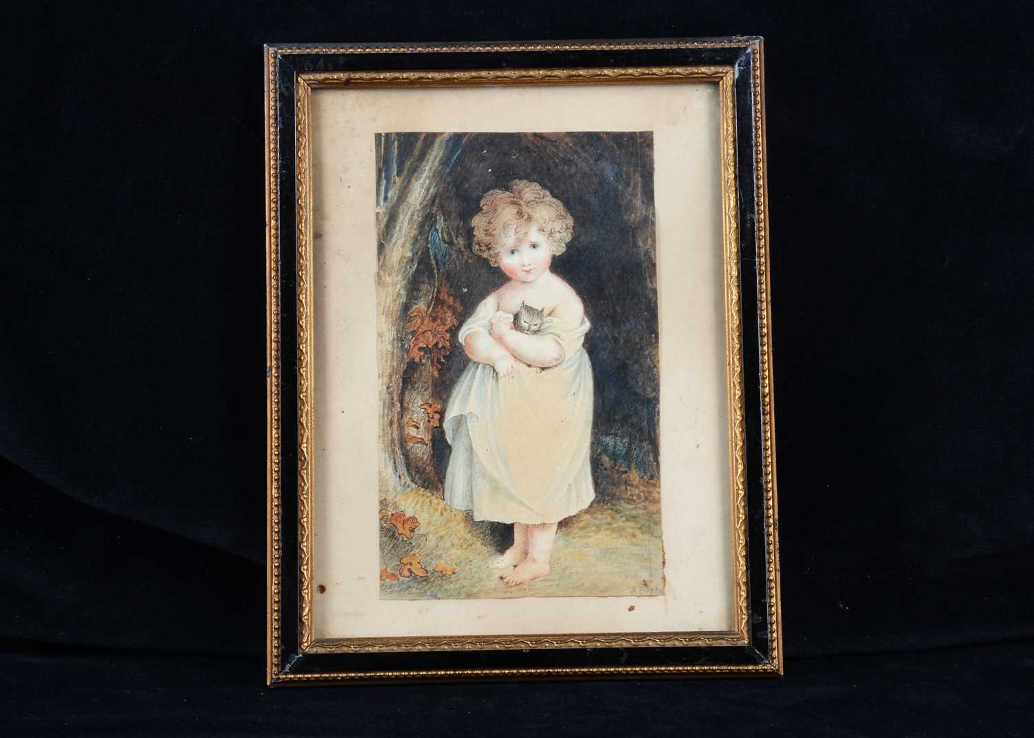 Lot 371 - An 19th century watercolour of Dear Dottie